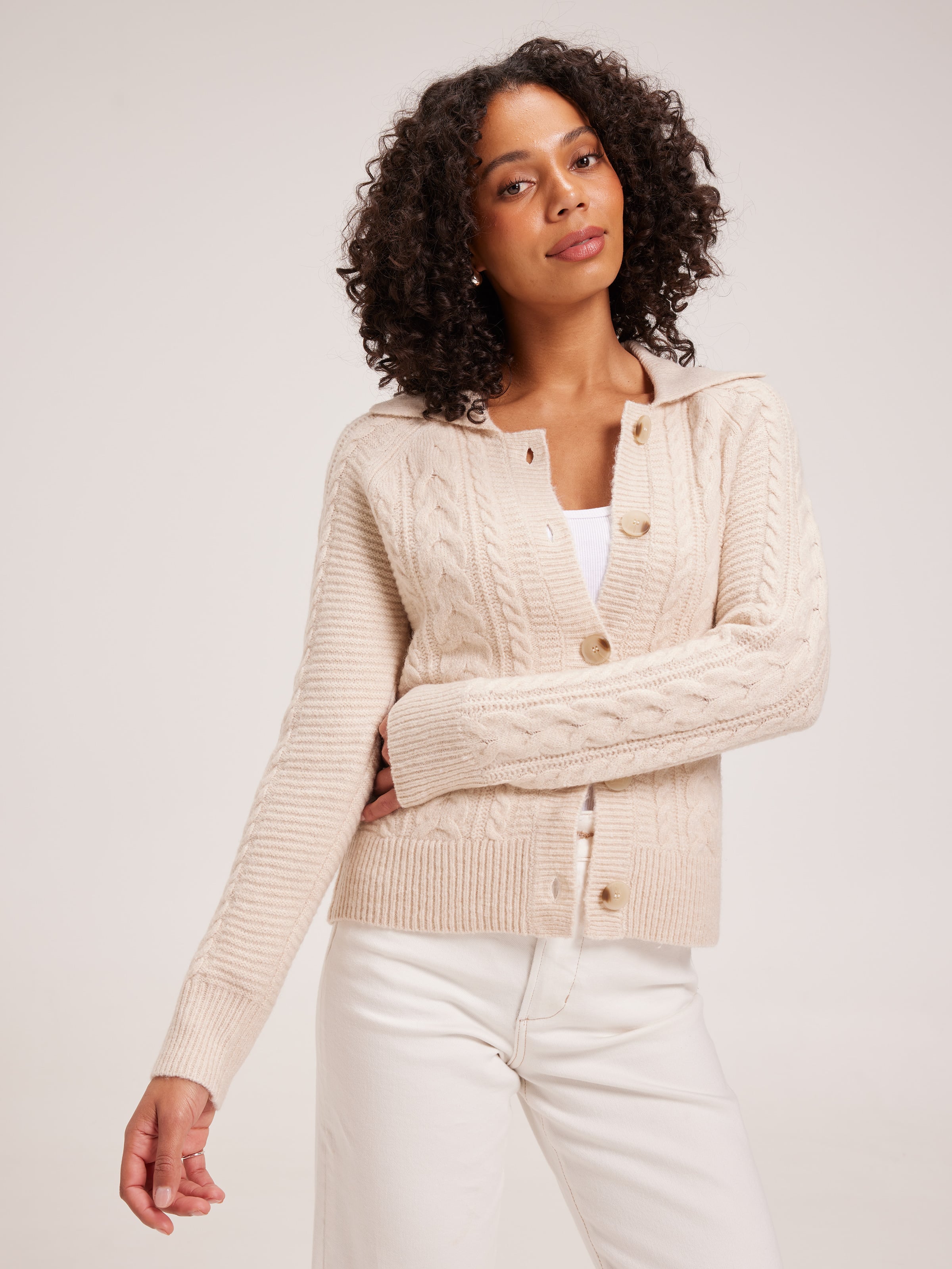 Dawn Cable Button Through Cardi - Just Jeans Online
