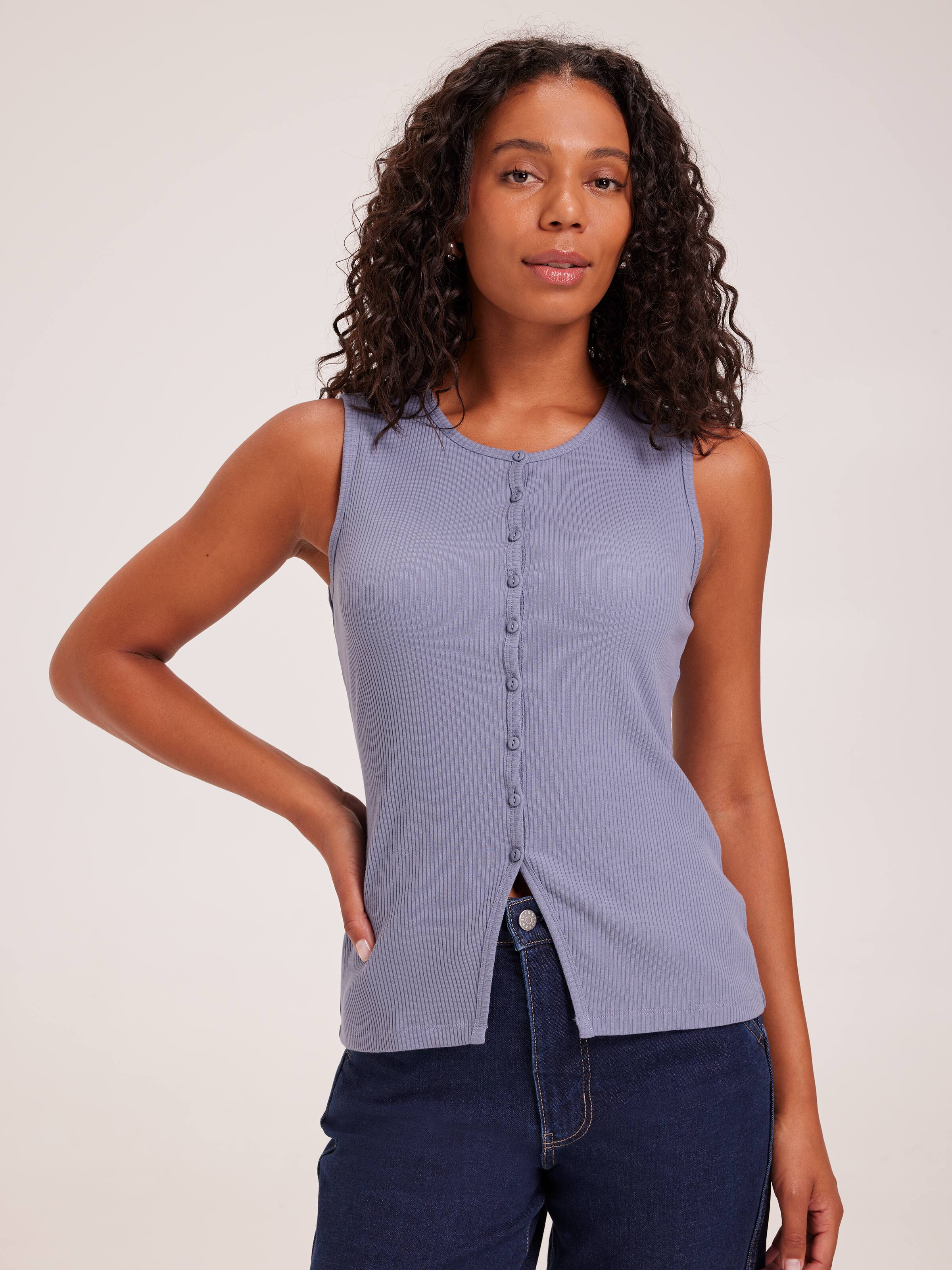 Josefine Button Through Tank - Just Jeans Online