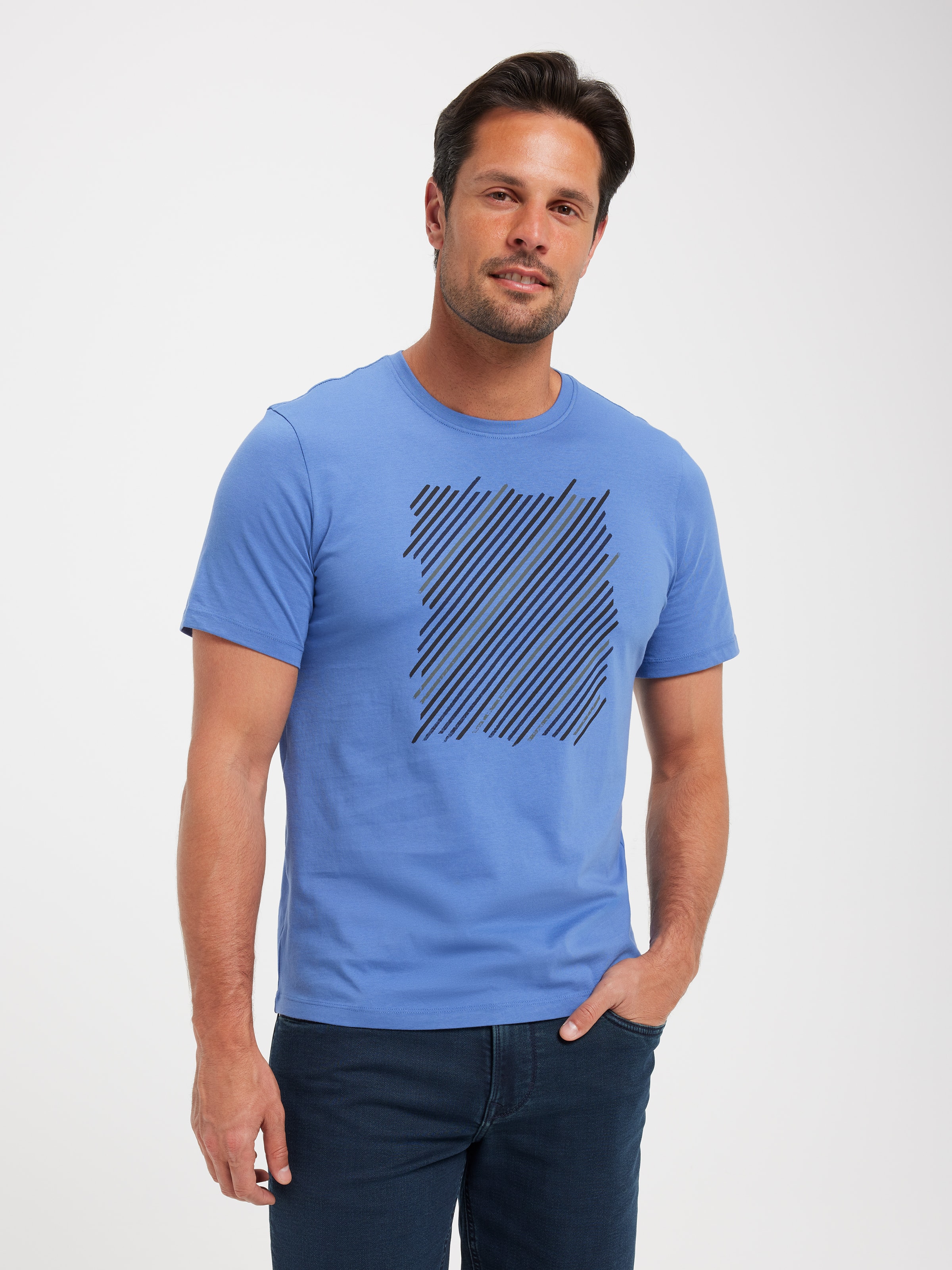 Short Sleeve Abstract Tonal Block Tee - Just Jeans Online