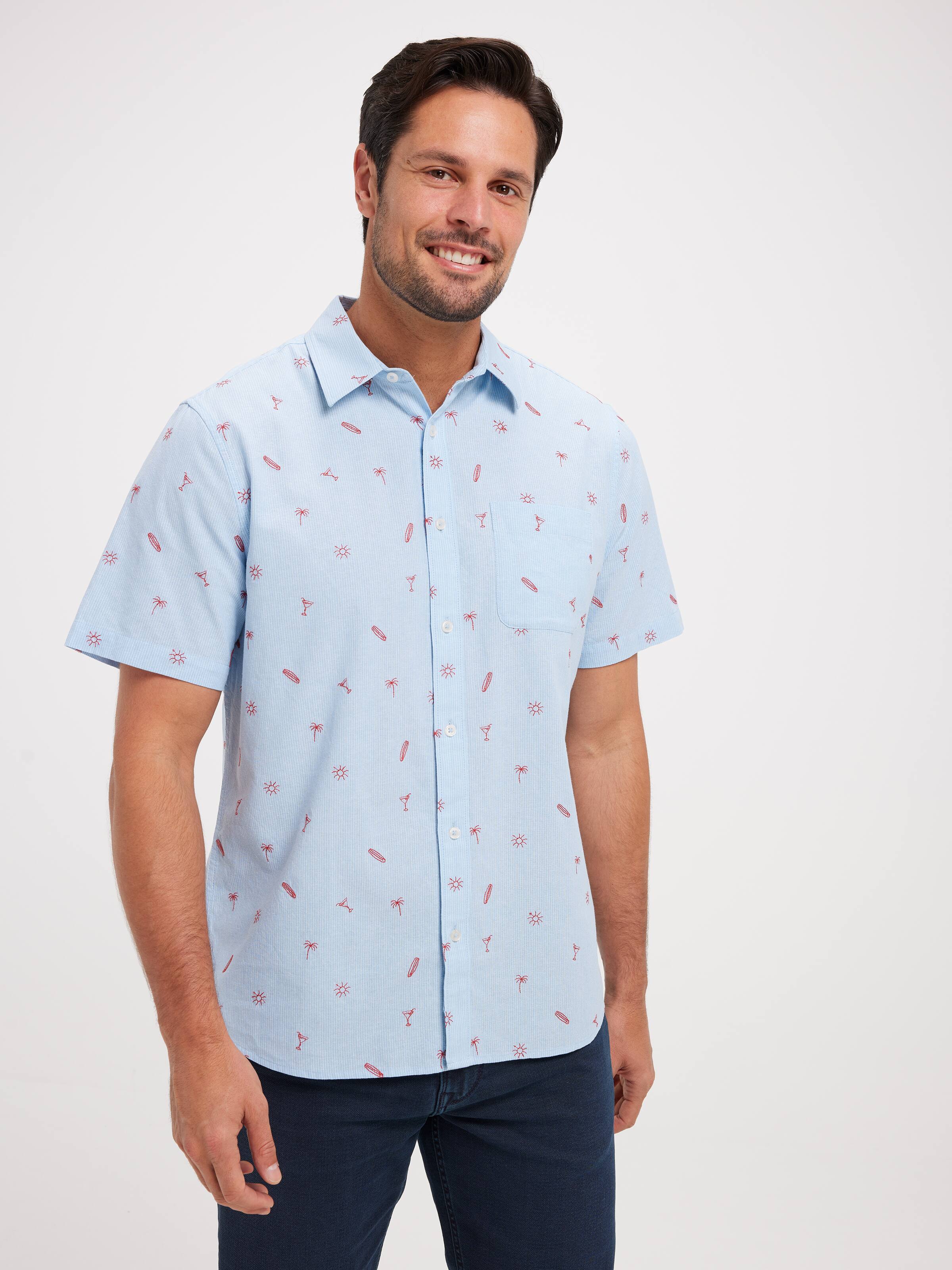 Short Sleeve Stripe Icon Crab Tee Blue - Just Jeans Online
