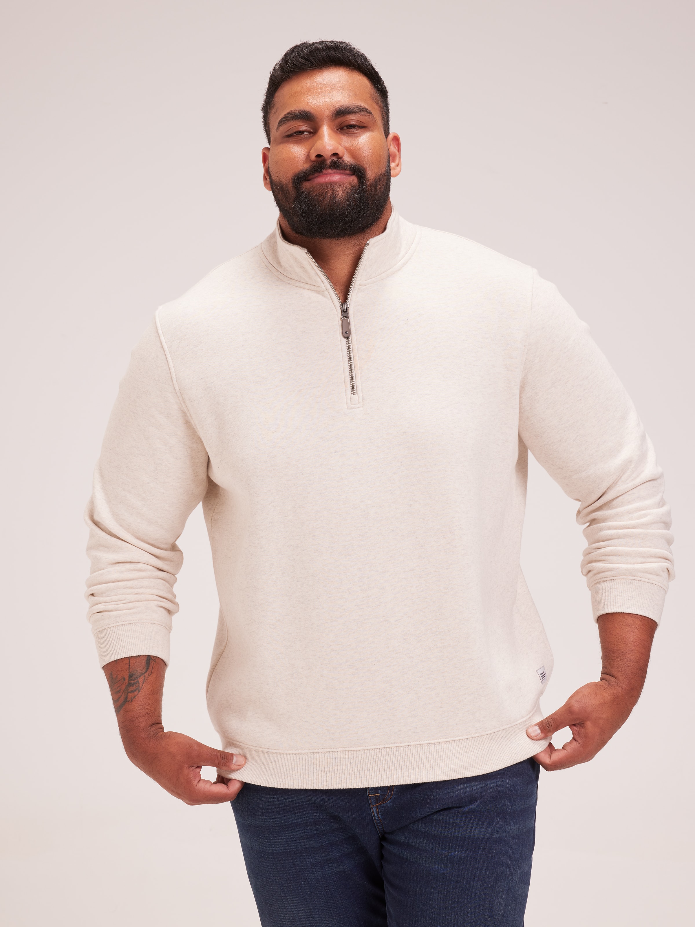 Extended Quarter Zip Sweat - Just Jeans Online
