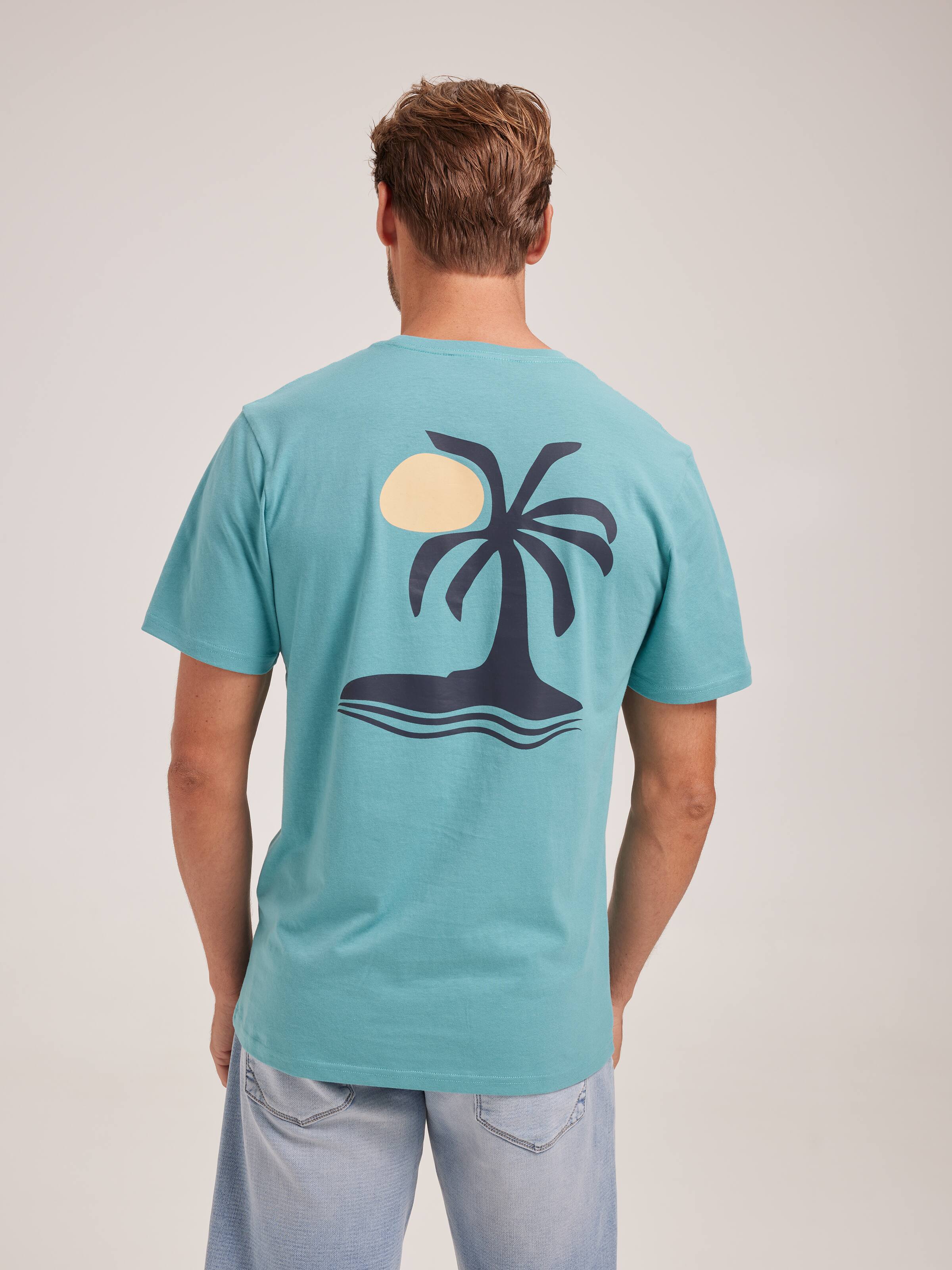 Tonal Block Print Tee Sea Green - Just Jeans Online