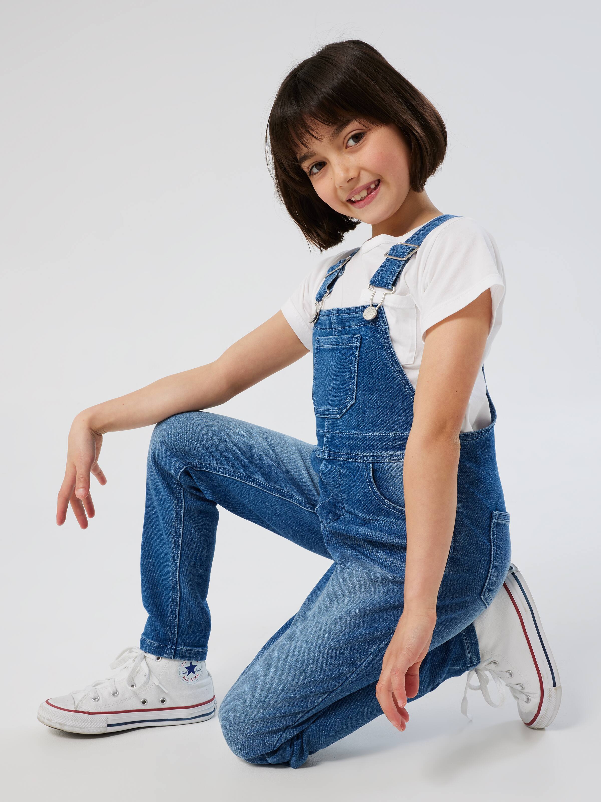 Junior Girls Amaze Dungaree Ocean Waves - Just Jeans Online