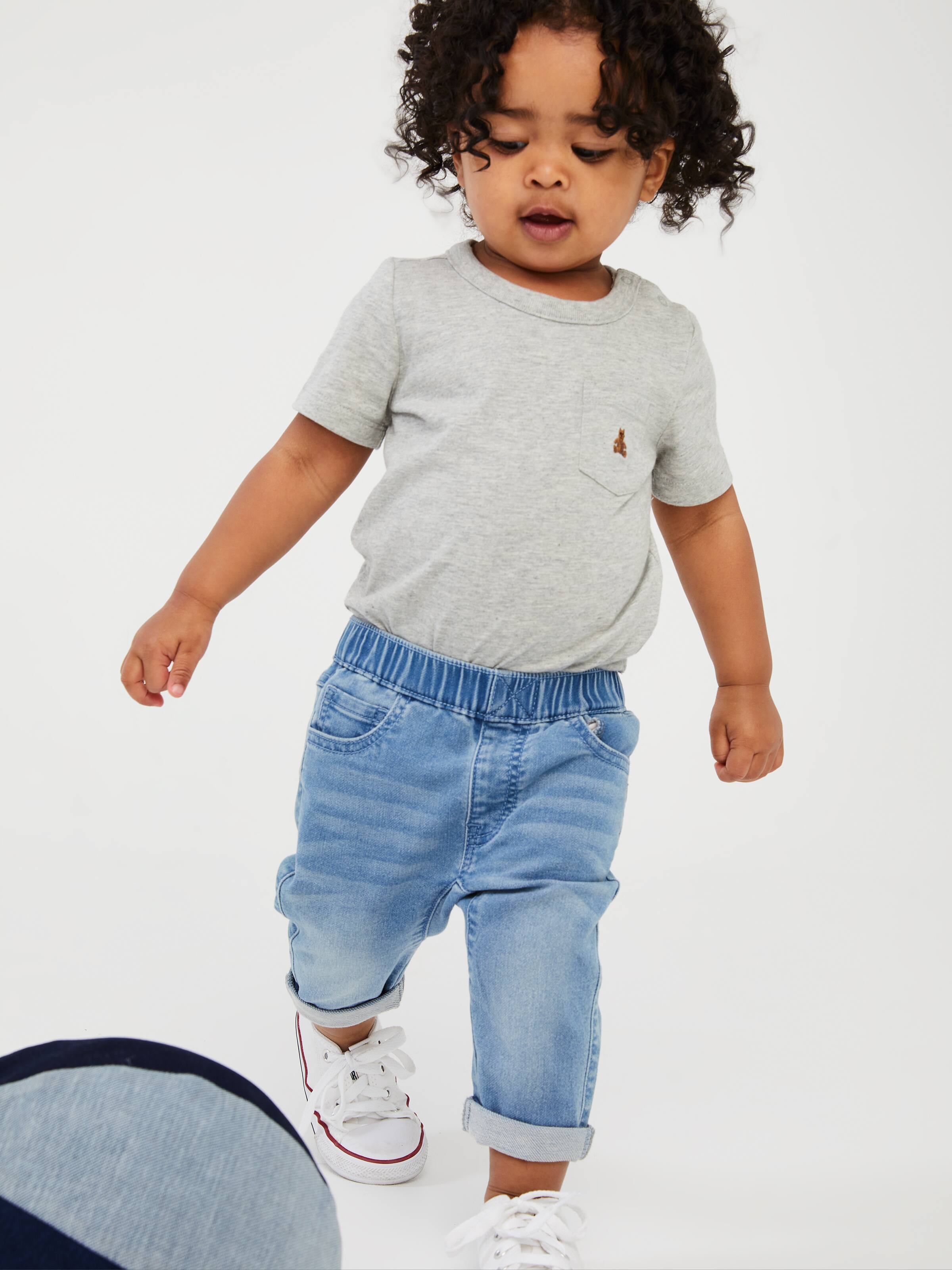 Baby Logo Onesie Light Heather Grey - Just Jeans Online