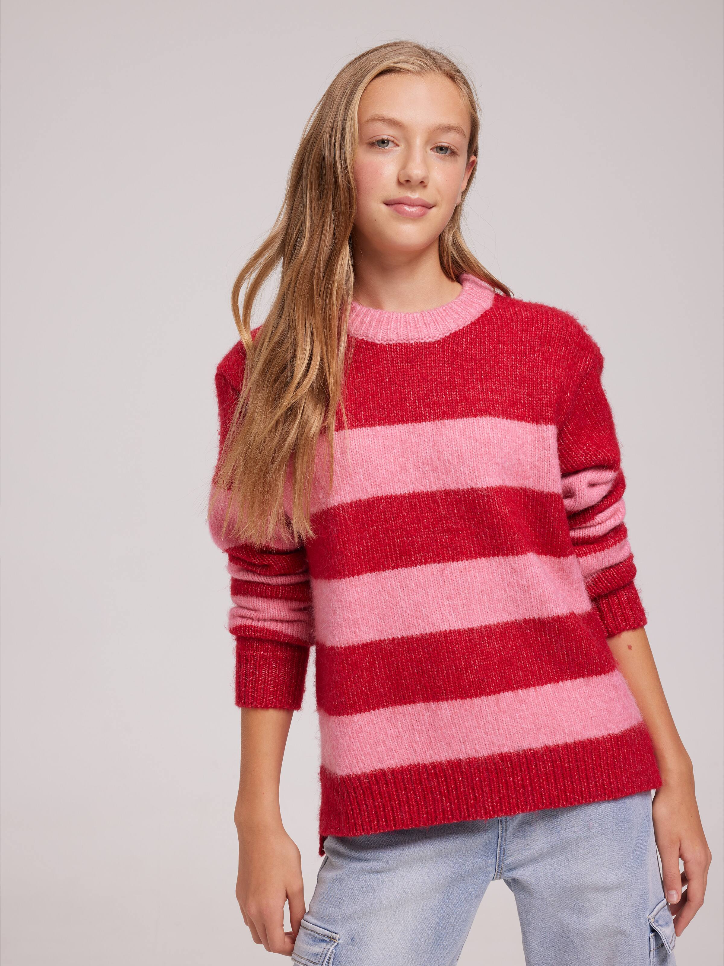Girls Isla Oversized Knit Bubblegum Pink - Just Jeans Online