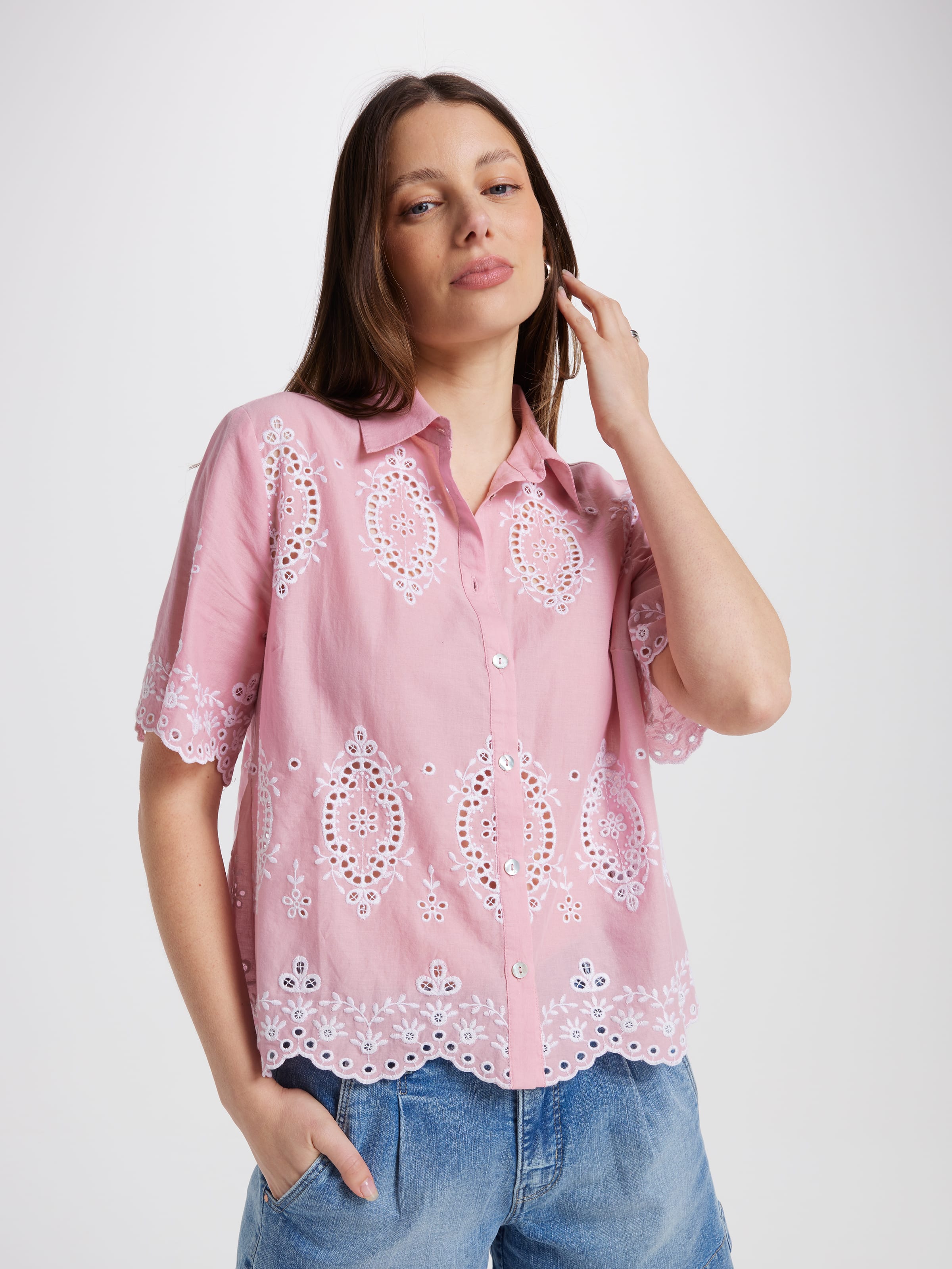Suzie Broderie Shirt - Just Jeans Online