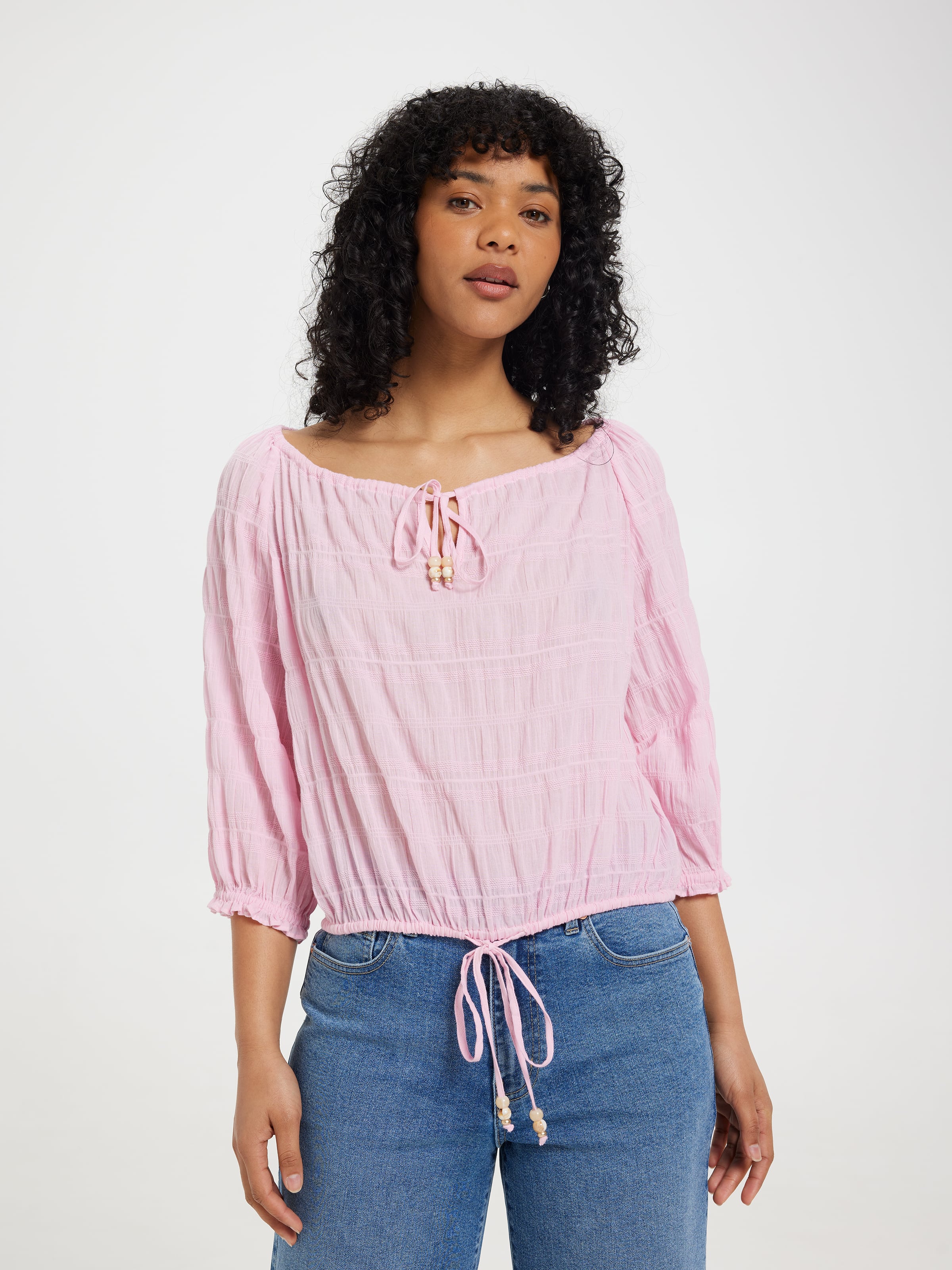 Phoebe Bubble Top Parfait Pink - Just Jeans Online