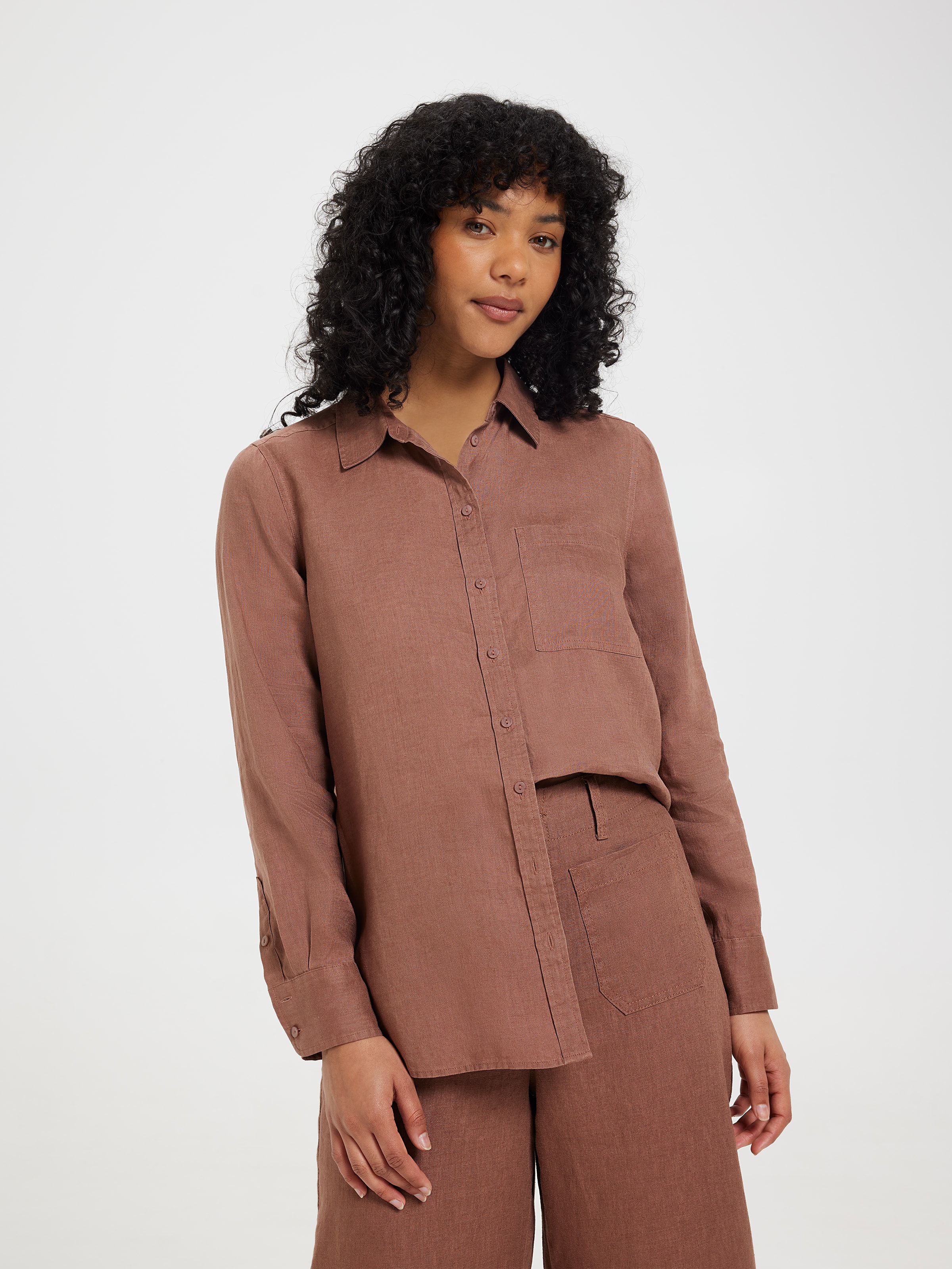 Marlow Linen Shirt Cognac - Just Jeans Online