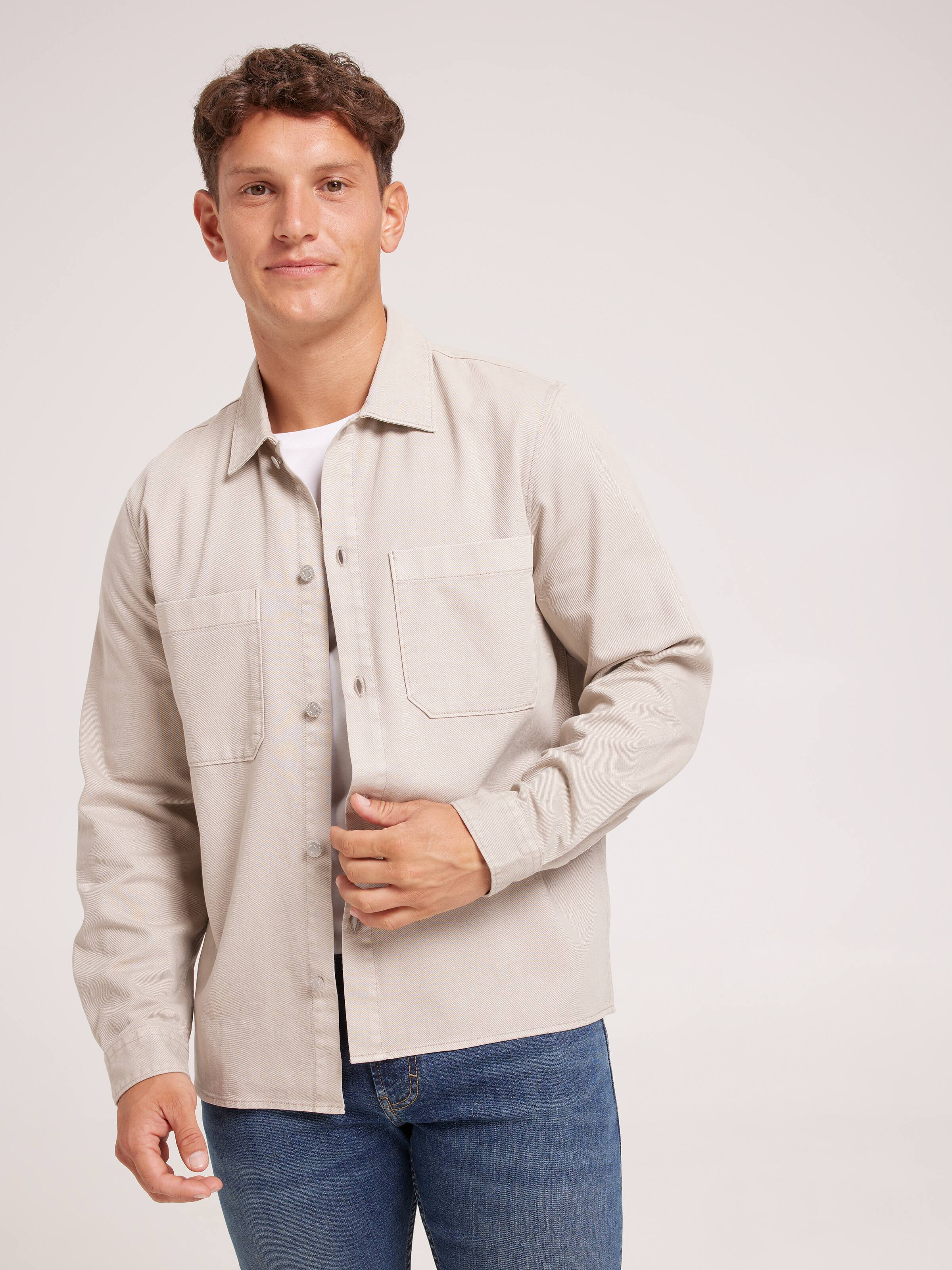Long Sleeve Denim Overshirt Natural - Just Jeans Online