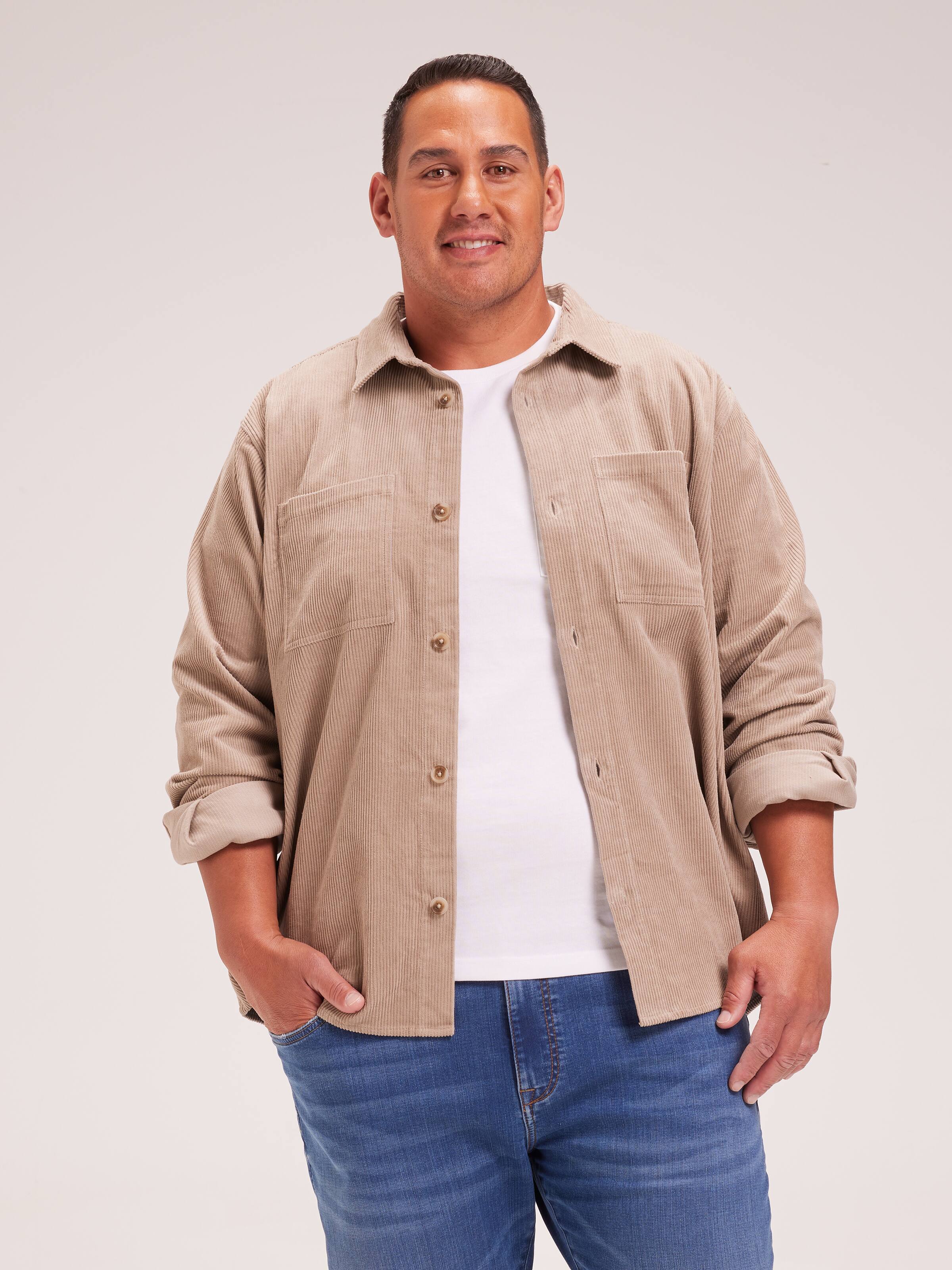 Extended Long Sleeve Overshirt Cord - Just Jeans Online