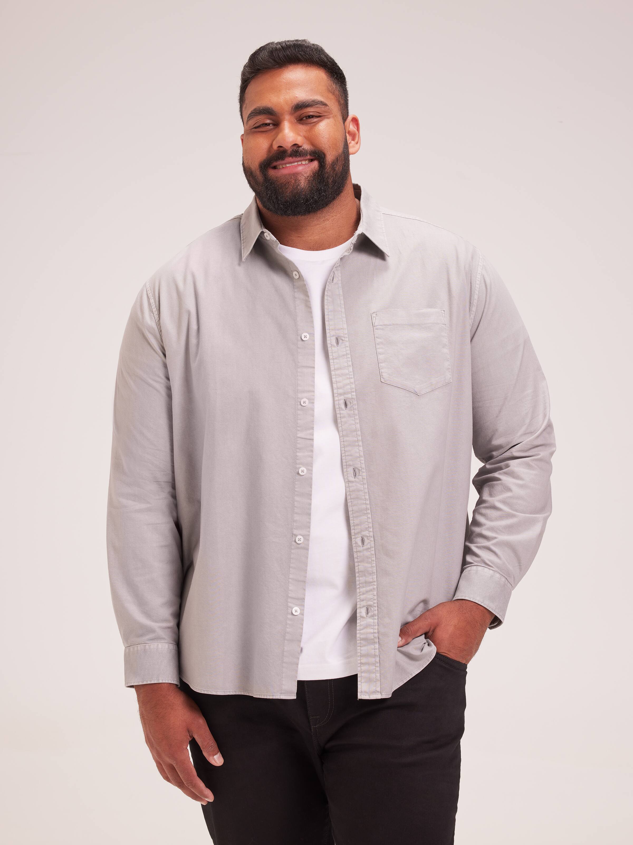 Extended Long Sleeve Vintage Oxford Shirt - Just Jeans Online