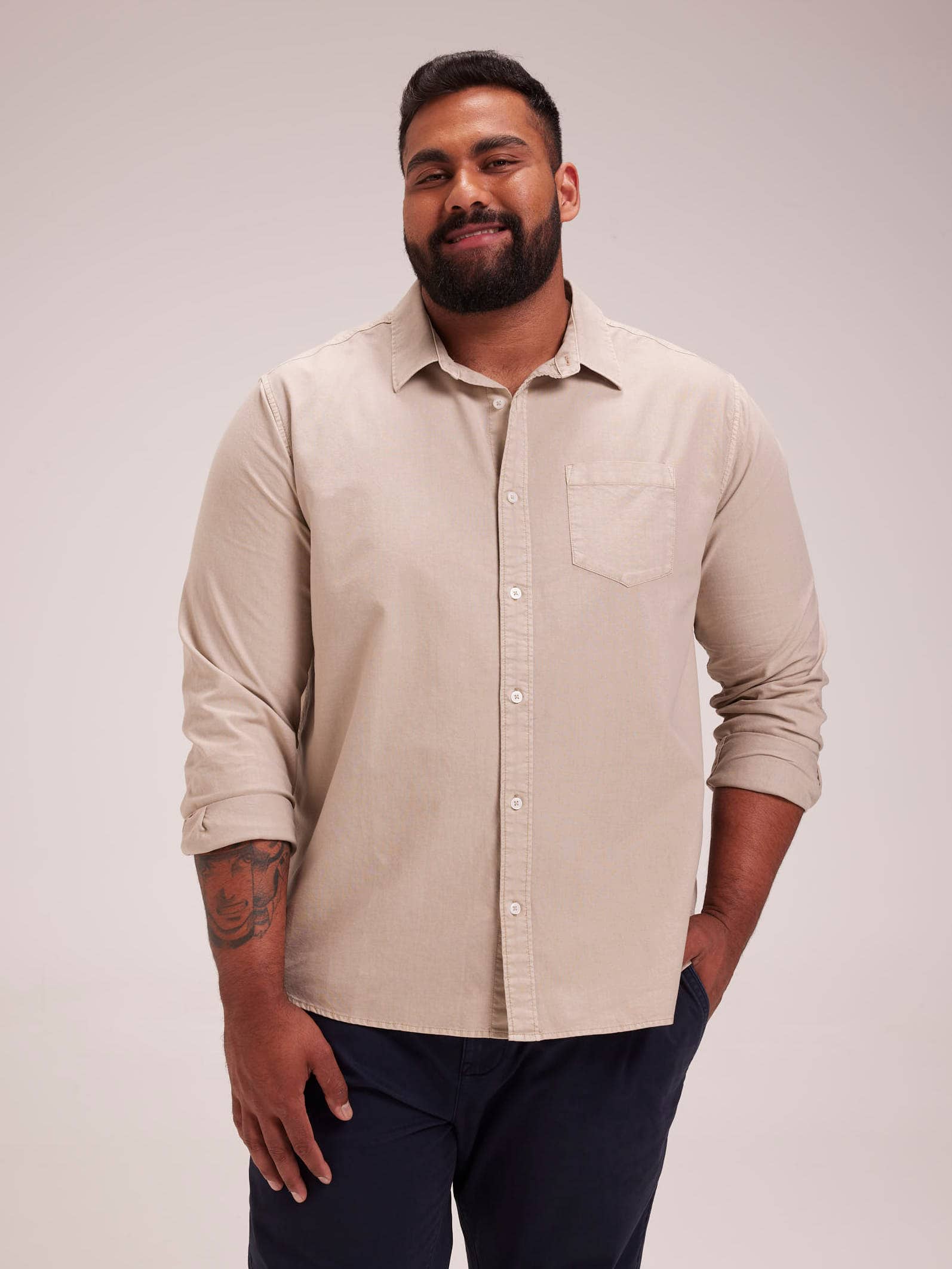 Extended Long Sleeve Vintage Oxford Shirt - Just Jeans Online